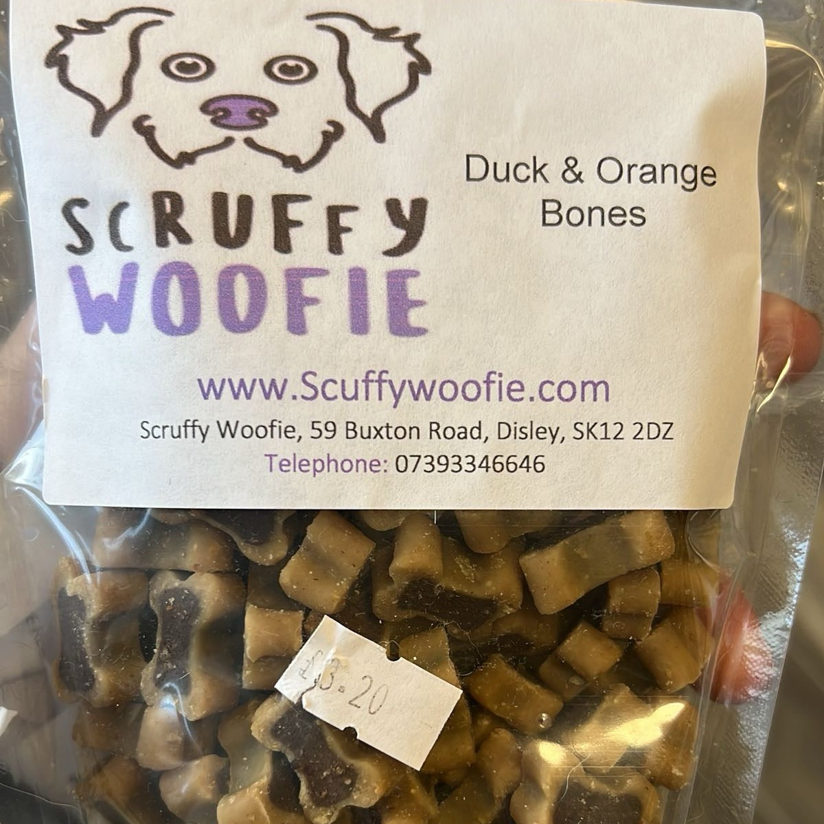 Duck and orange bones – Scruffy Woofie